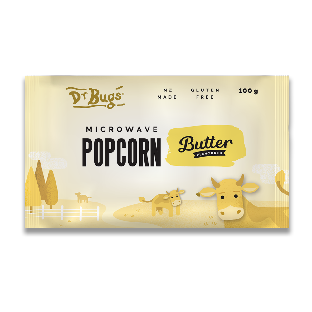Dr Bugs Buttered Microwave Popcorn 100g – Dr Bugs Popcorn