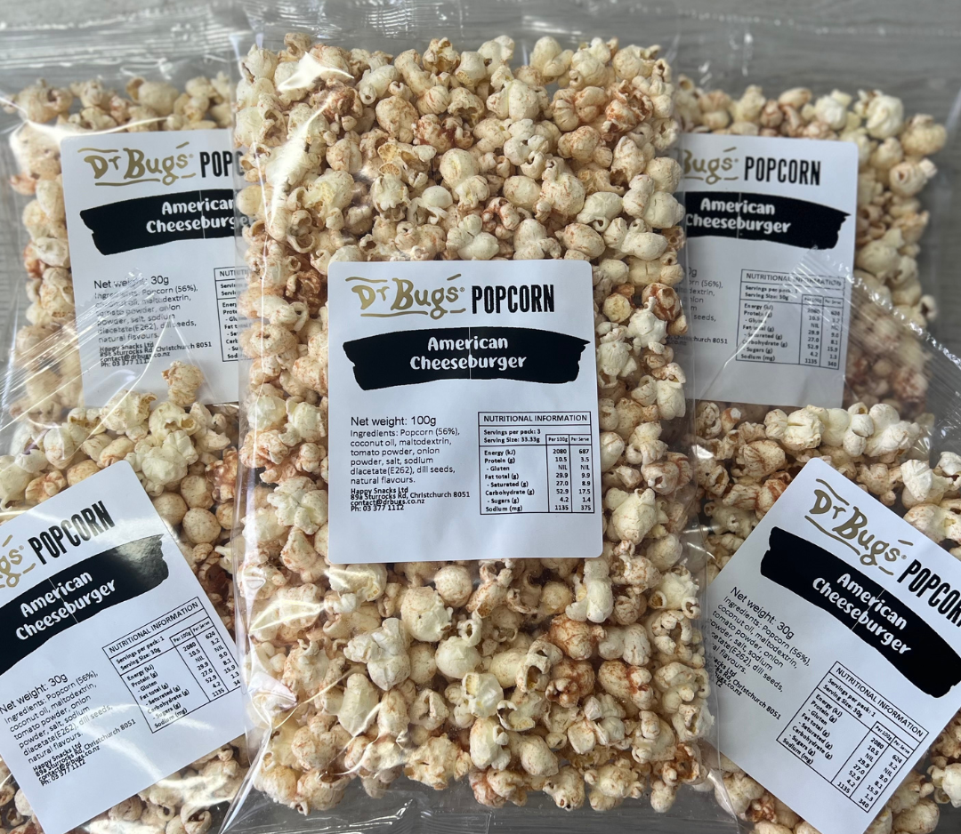 Dr Bugs Limited Edition American Cheeseburger Popcorn 30g Taster – Dr ...