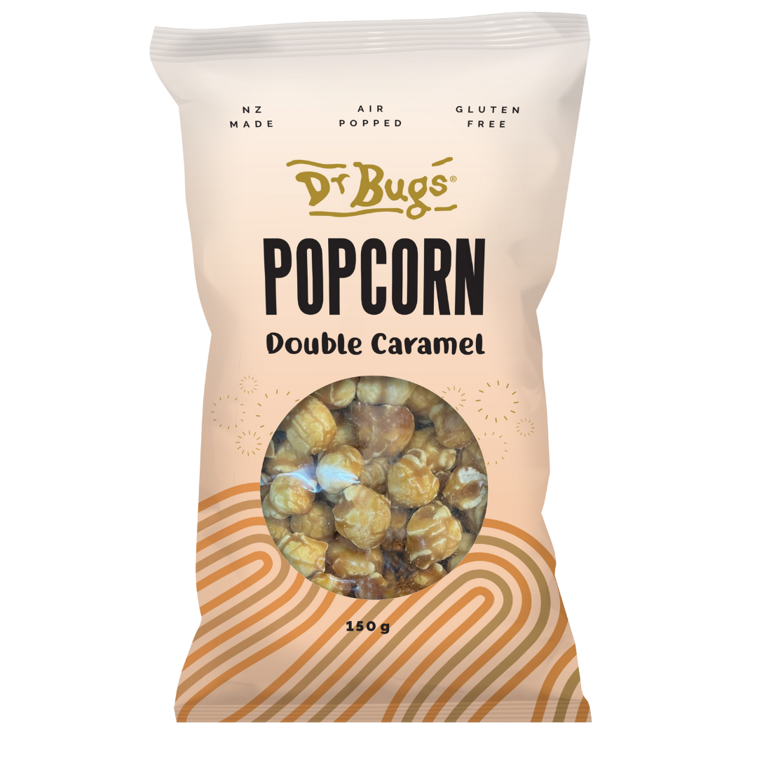 Dr Bugs Double Caramel Popcorn 150g – Dr Bugs Popcorn