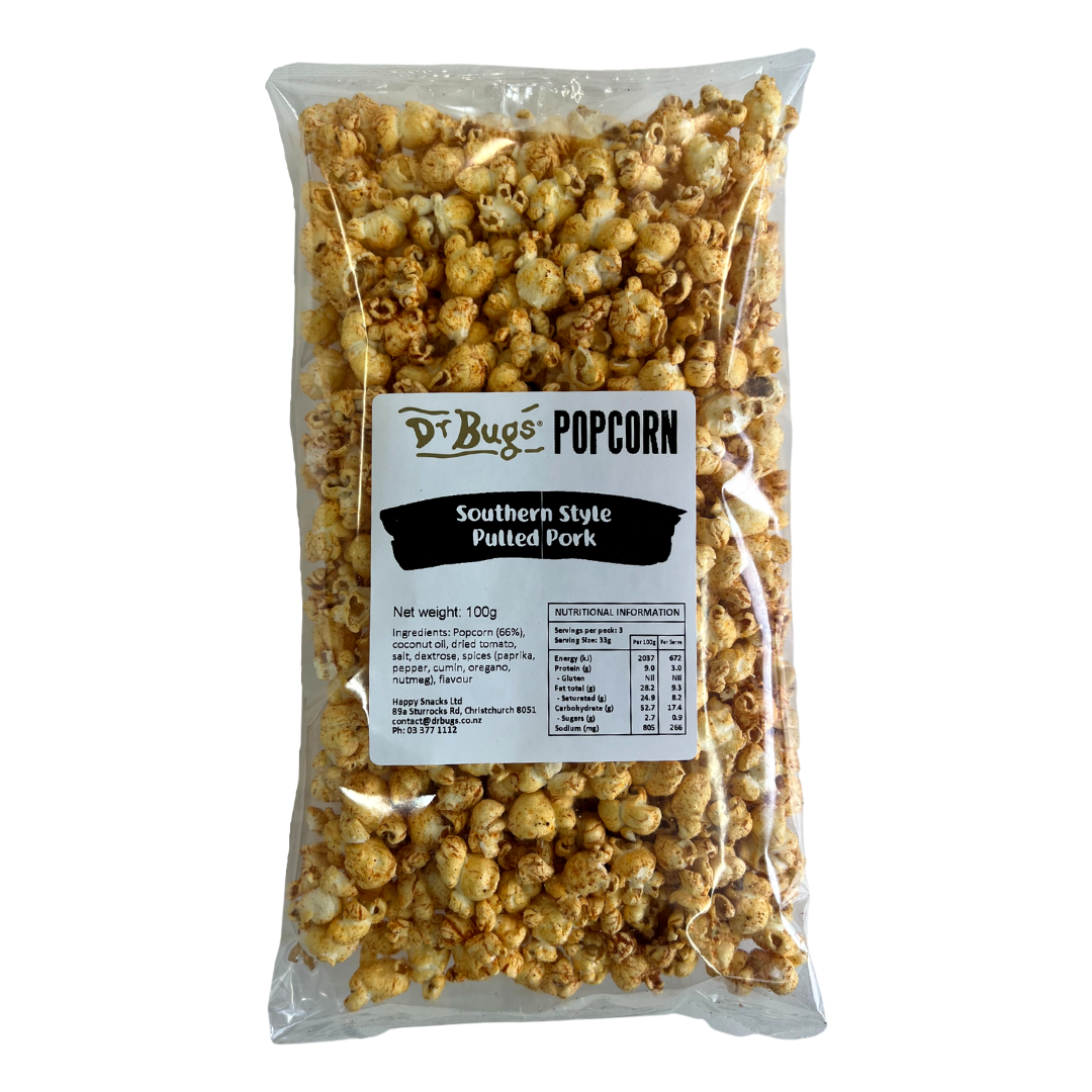 Dr Bugs Limited Edition Southern Style Pulled Pork Popcorn 100g – Dr ...